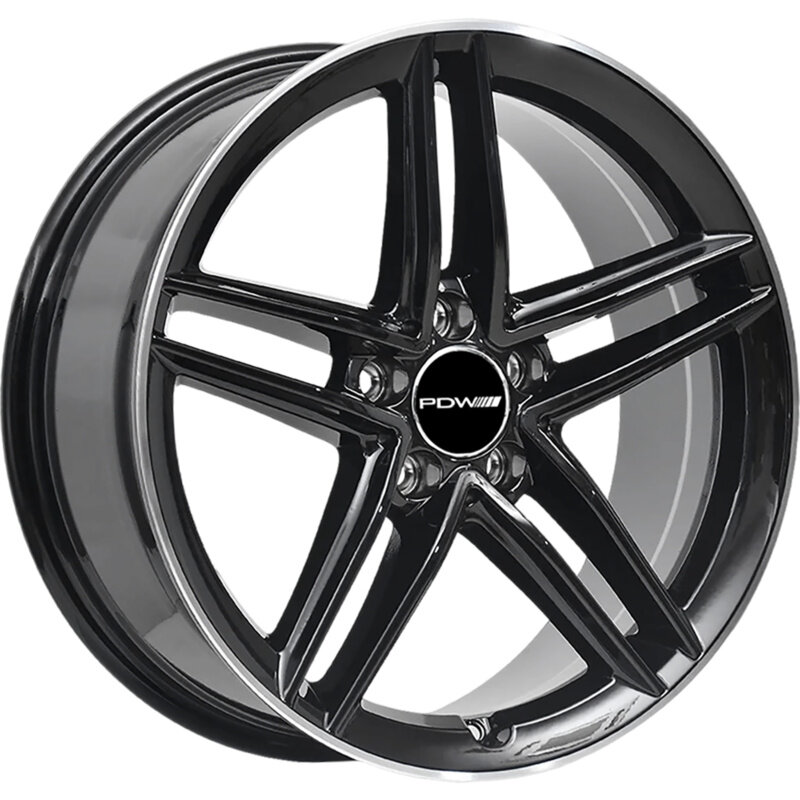 Литой колесный диск PDW FF2127 7,5x18/5x112 ET35 D66,56 Gloss Black Machine Edge ()