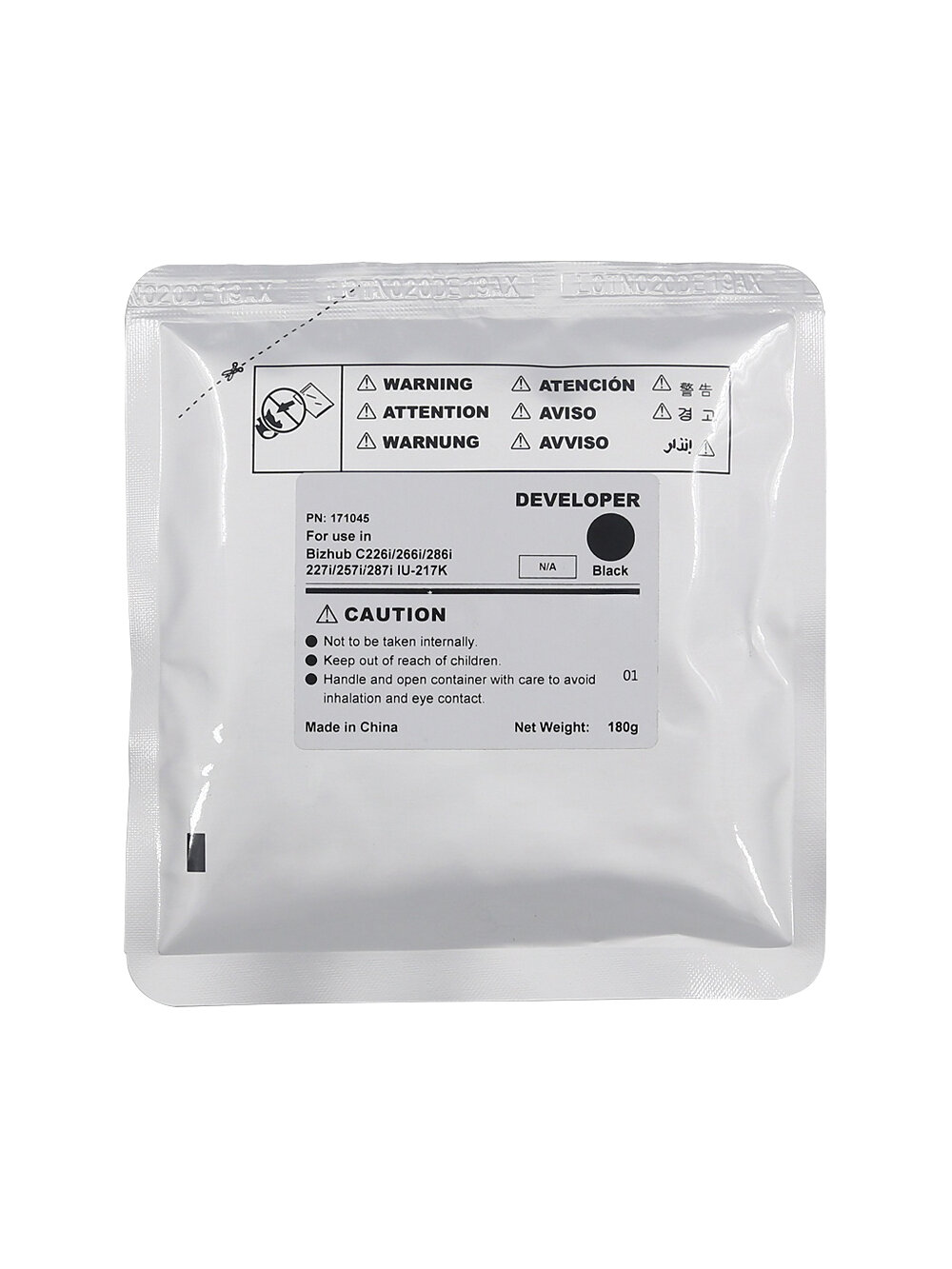 - CET171045 Девелопер DV-216K-Developer для KONICA MINOLTA Bizhub C227i/C257i/C287i (CET) Black, 180г, 600000