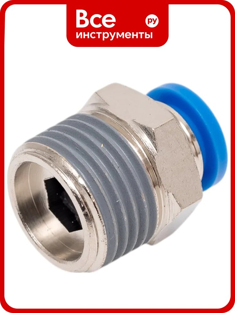 Пневмофитинг цанговый прямой с наружной резьбой HIMPT PC 10-04 (R1/2) 00-00004722