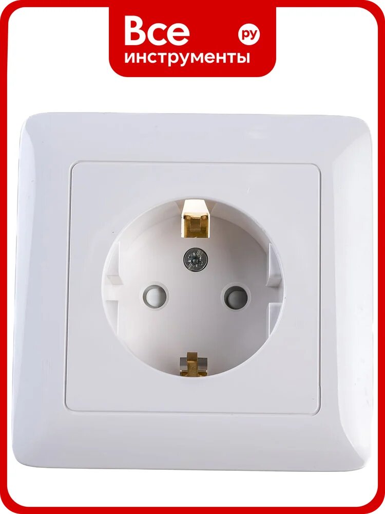 Розетка Systeme Electric 1-м СП 1мод. Хит 16А IP20 250В с заземл. защ. шторки бел.