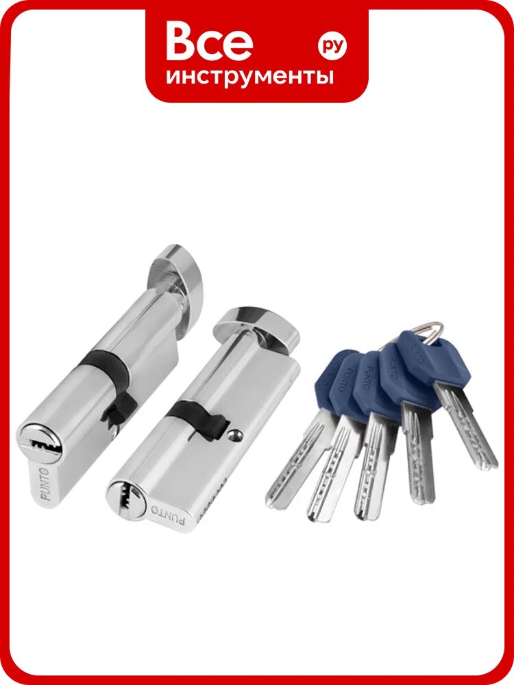 Цилиндровый механизм с вертушкой PUNTO Z402/90 mm 40+10+40 CP хром 5 кл. 35277 двухсторонний гальваническое покрытие