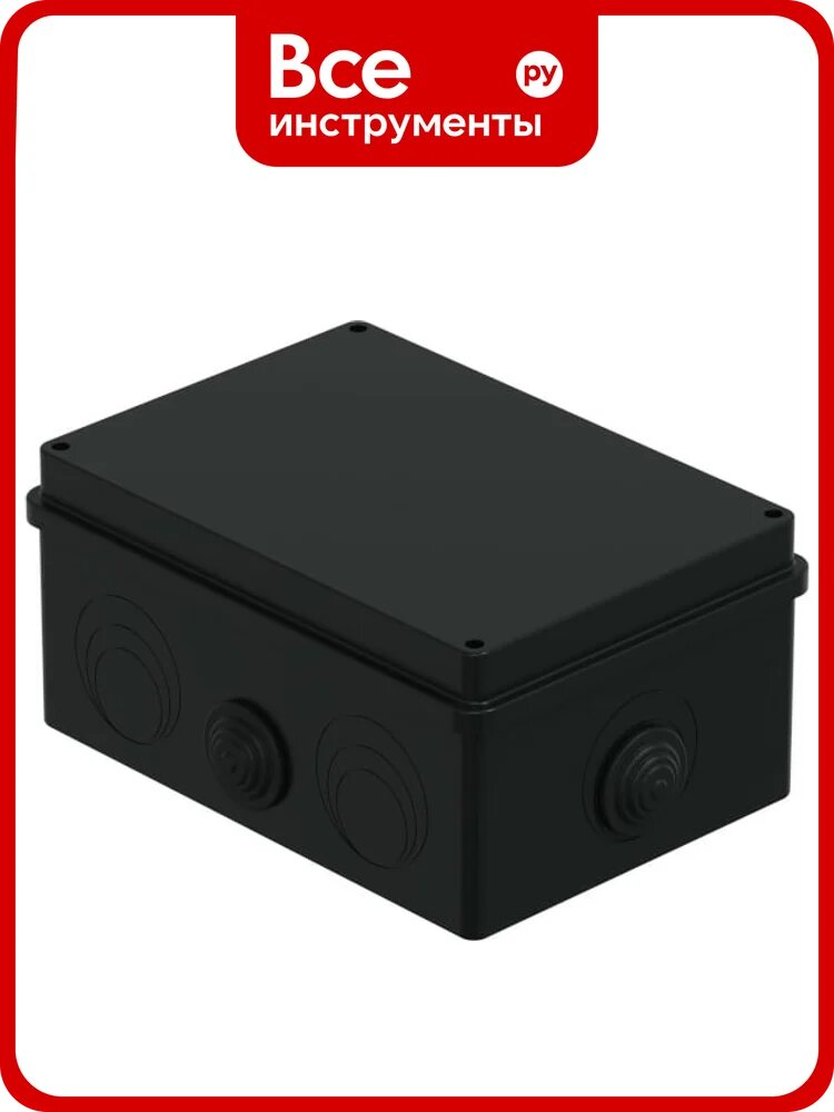 Распределительная коробка Экопласт JBS210 о/п 210x150x100, 8 выходов, IP55 цвет черный 44016BL-1, черный