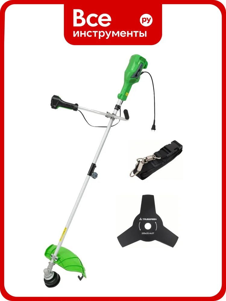 Триммер электрический TRUEGREEN TG7A231, 1.4кВт, леска/нож, плечевой ремень