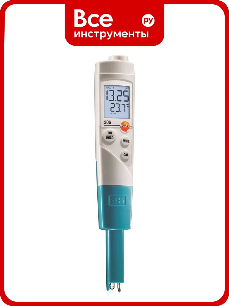 Измеритель уровня pH и температуры Testo 206-pH1 прибор с широким диапазоном измерений и встроенным аккумулятором