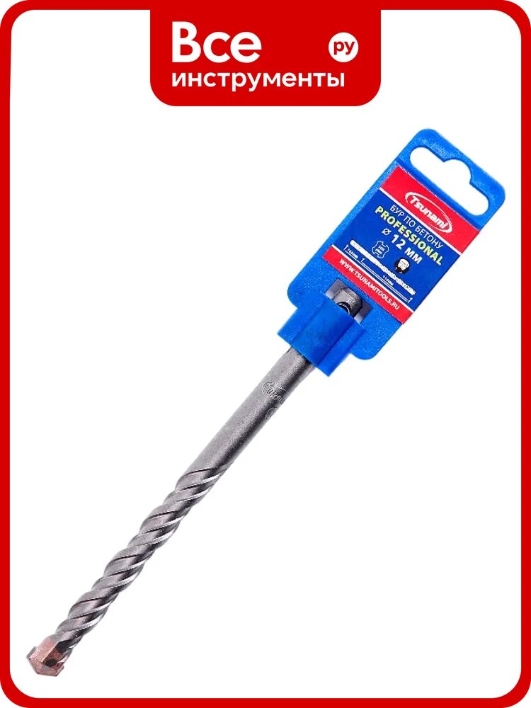 Бур по бетону SDS-plus Professional 12x160 мм Tsunami T10610200012160
