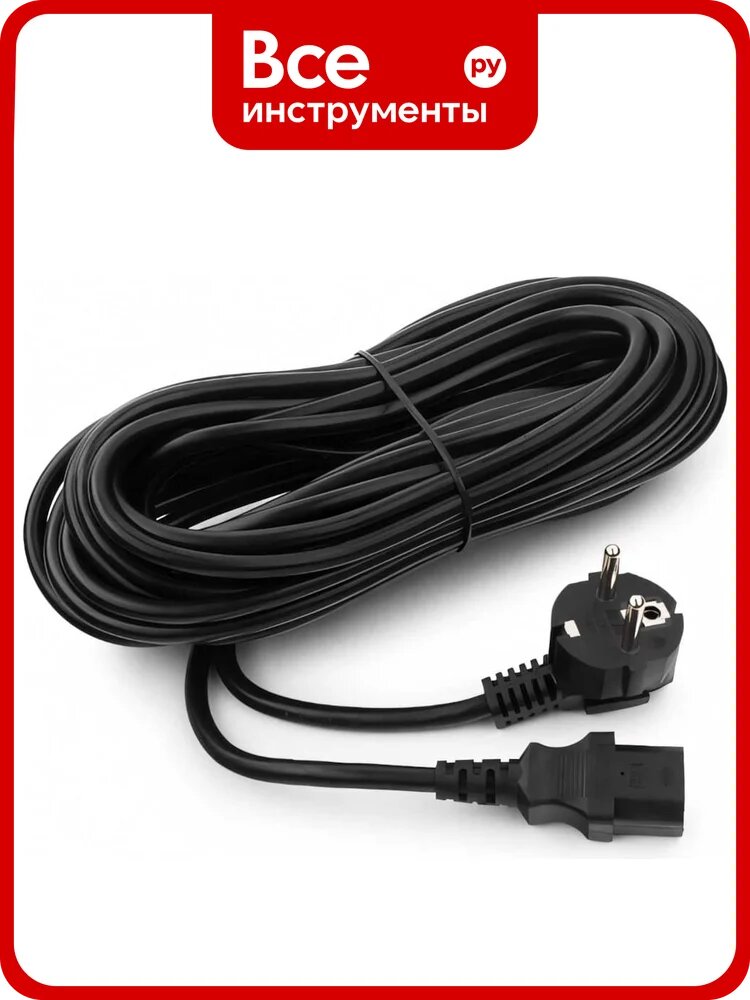 Кабель питания Cablexpert Schuko-C13, 10м, 3x1кв. мм, черный, с заземлением, пакет