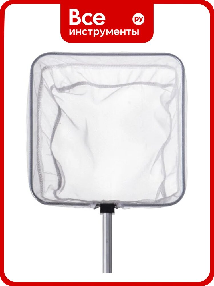 Сачок для пруда Heissner POND NET 25 TZ331-00 с белой сеткой и серебристой ручкой для бытового применения