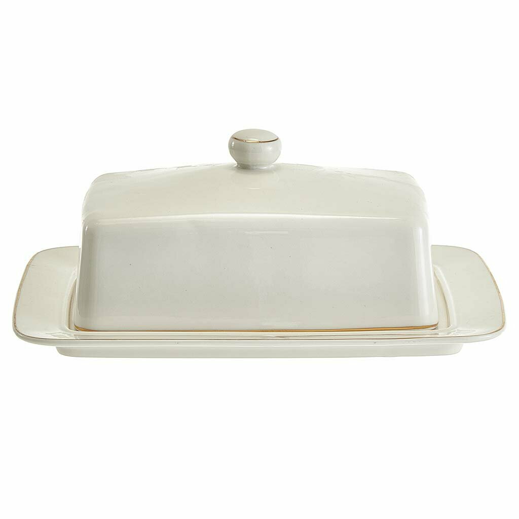 Масленка фарфоровая с крышкой 20х14.7х8.7 "Классик" Beatrix Ф5-057D