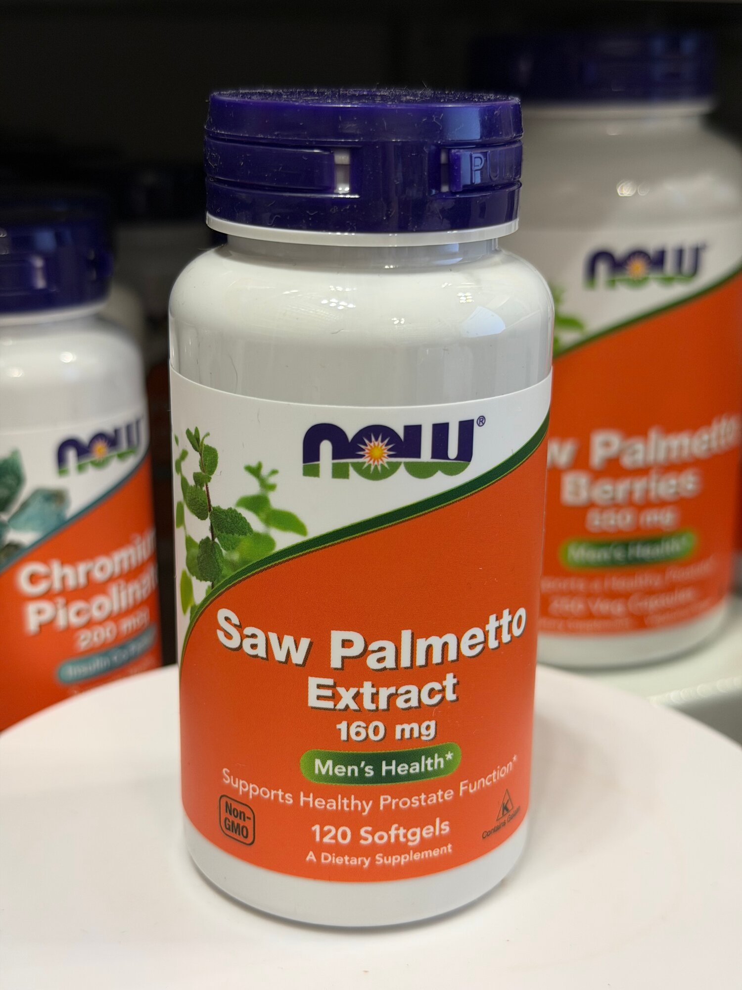 NOW Saw Palmetto Extract 160 mg для здоровья простаты 120 гелевых капсул