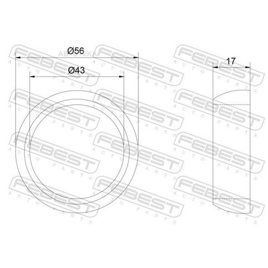 Прокладка. вып. трубы MITSUBISHI ASX/LANCER 1.6 mot.4A92/4G18 03- FEBEST 04491001