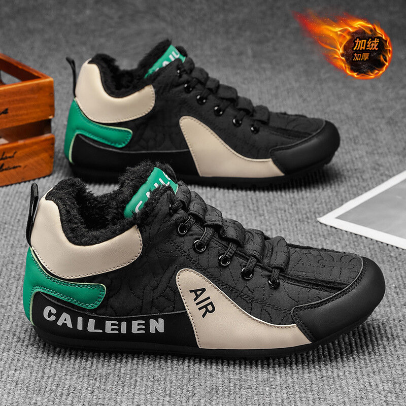 JYL Сникерсы мужские Весна Бег Легкость Дышащая сетка/M0255 black and green plus velvet