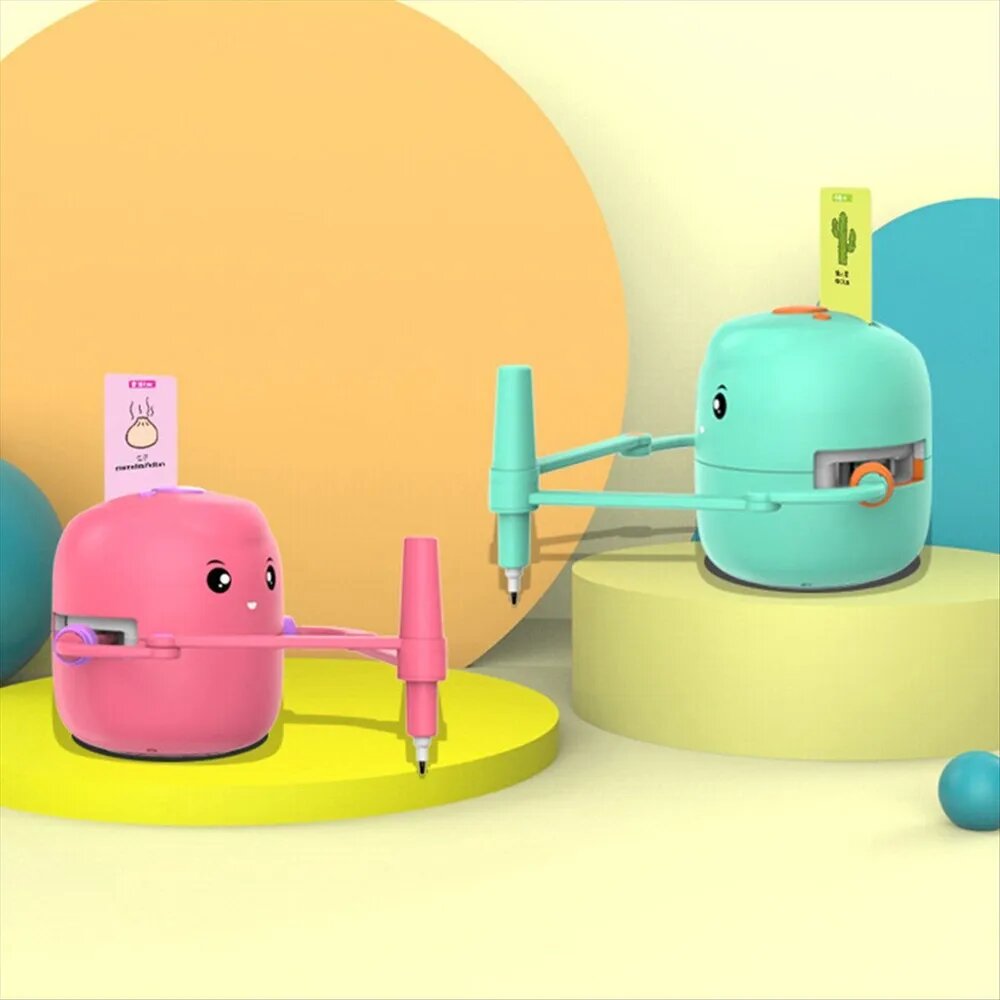 Интерактивная Обучающая Игрушка-Робот Для Рисования, Розовая