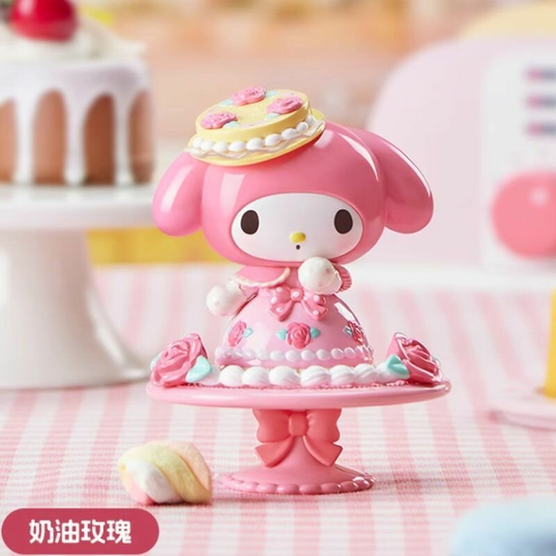 Фигурка My Melody Tea Time Series с кремовой розой, высота около 11 см, коллекционный декор для девочек