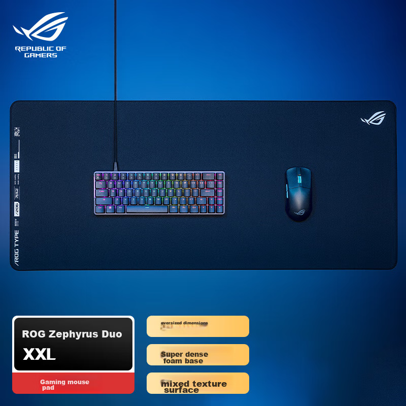 ROG Huaying ACE XXL Gaming Mouse Pad, Large Mouse Pad, Computer Desk Mat, Rubber Base, Triple Protection, Dragon Scale Matching Mouse Pad