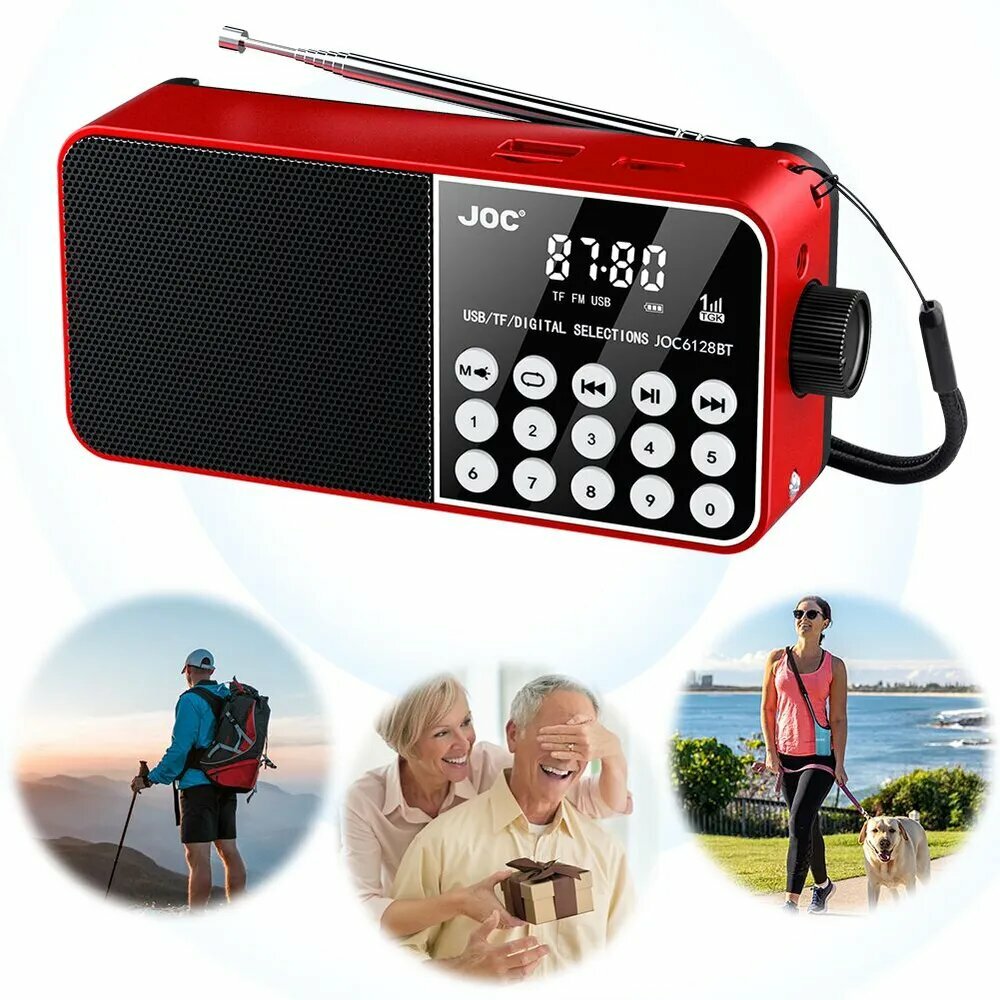 Портативный радиоприёмник с Bluetooth, USB, FM, LED-дисплеем и функцией зарядки