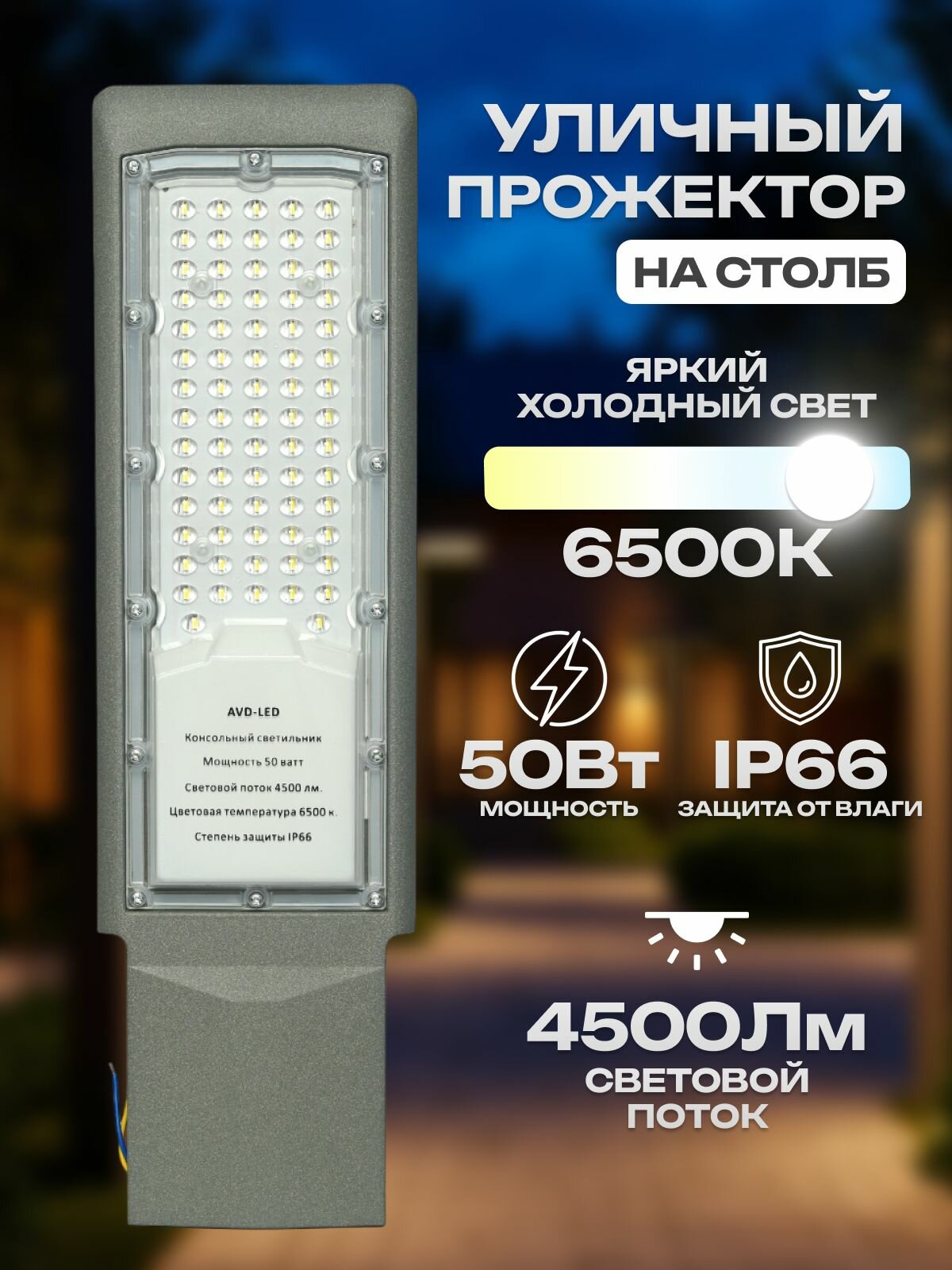 Уличный светильник, количество ламп:1шт