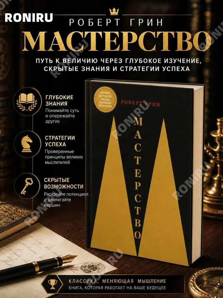 Книга "Мастерство" Роберта Грина: Путь к величию через глубокое изучение, скрытые знания и стратегии успеха