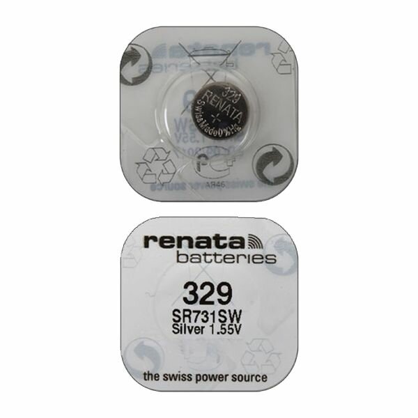Батарейка Renata 329 (SR731SW) Silver Oxide 1.55V 1шт Швейцария для часов оксид серебра 1.55V дисковая батарейка