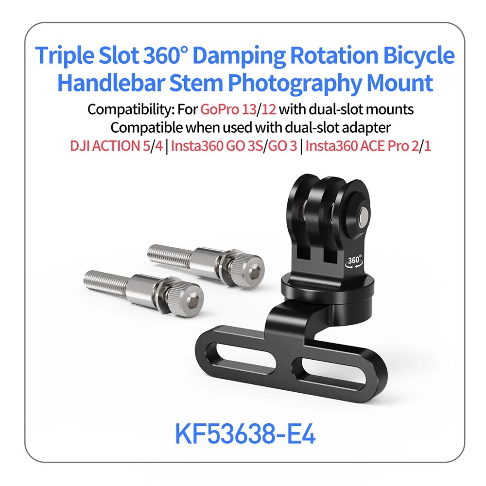 Крепление KF53638-E4 для GoPro DJI Insta360, черное