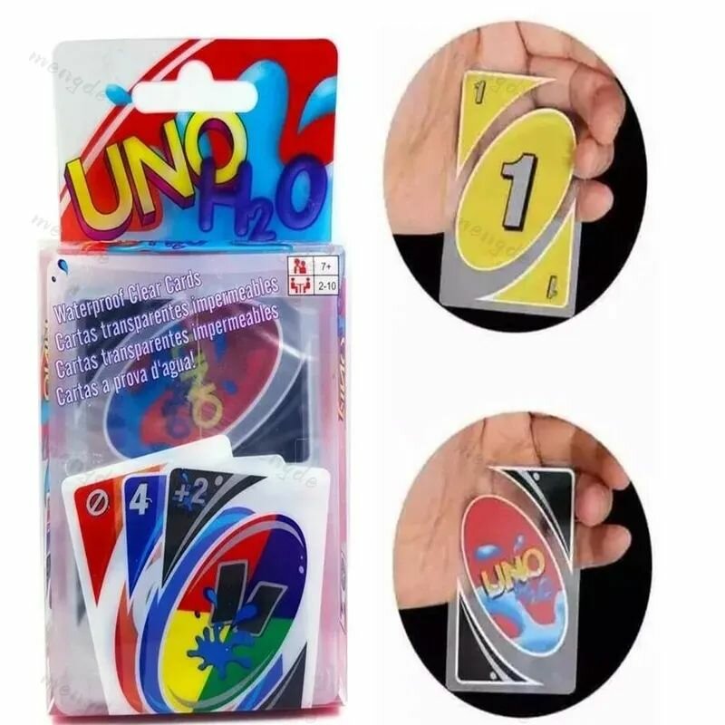 Настольная игра UNO H2O - водонепроницаемые карты из ПВХ для веселого досуга водонепроницаемые карты ПВХ для воды