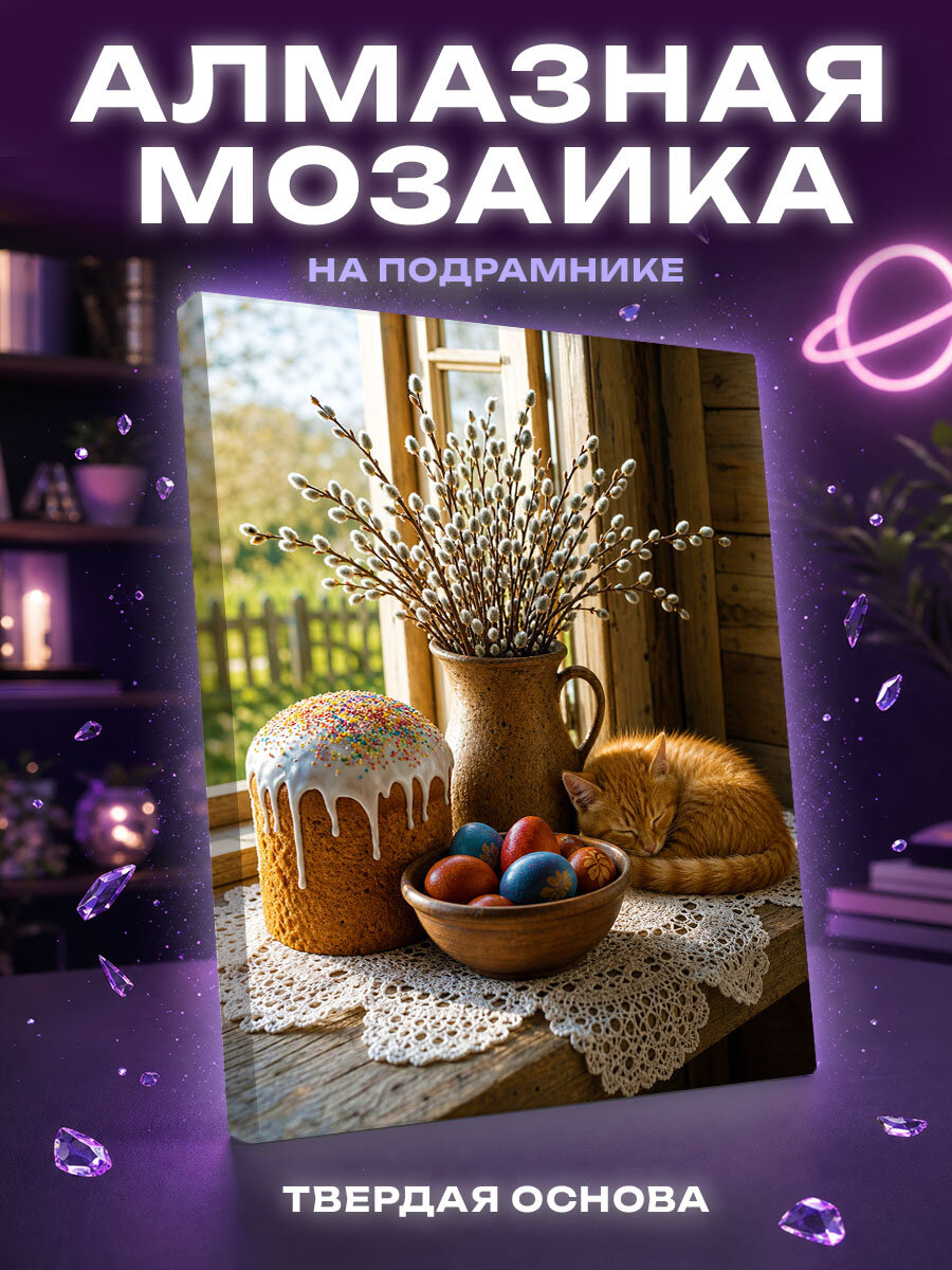 Алмазная мозаика Пасхальное утро у окна
