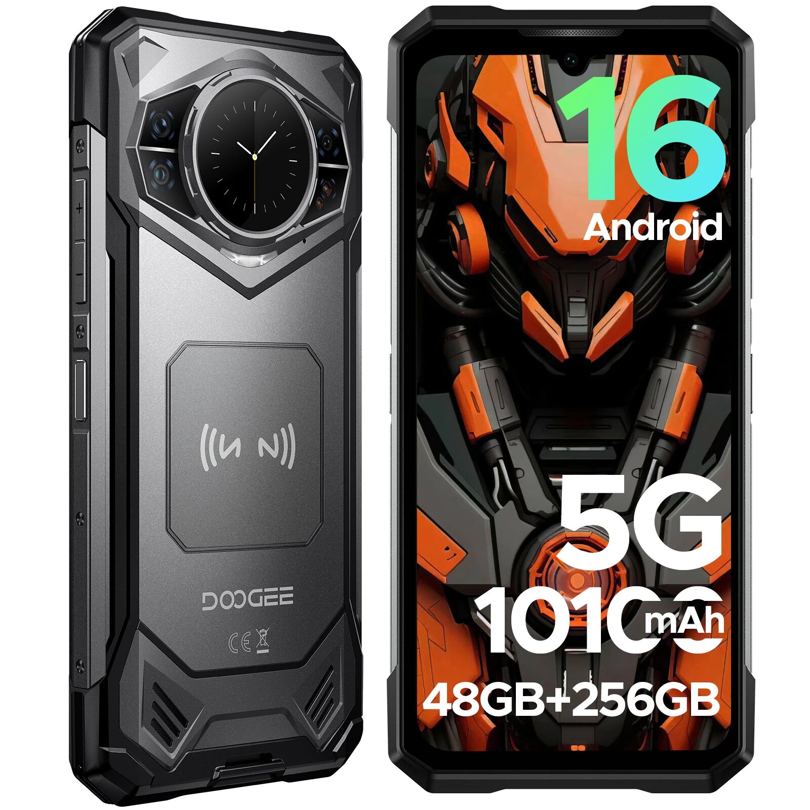 Защищенный телефон DOOGEE S200E, 6,72 дюйма, 10100 мАч, 48 (8+40) ГБ 256 ГБ