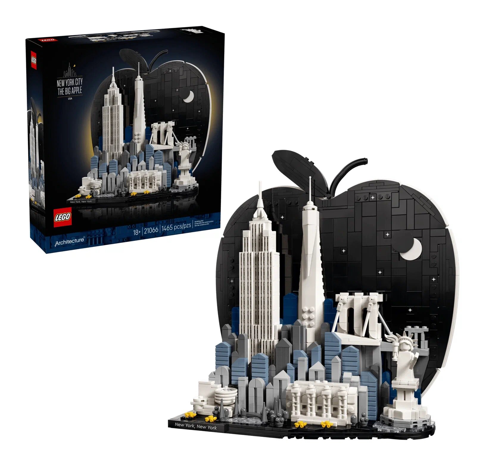 Конструктор LEGO Architecture Нью-Йорк: Биг Эпл 21066, 1465 деталей, от 18 лет