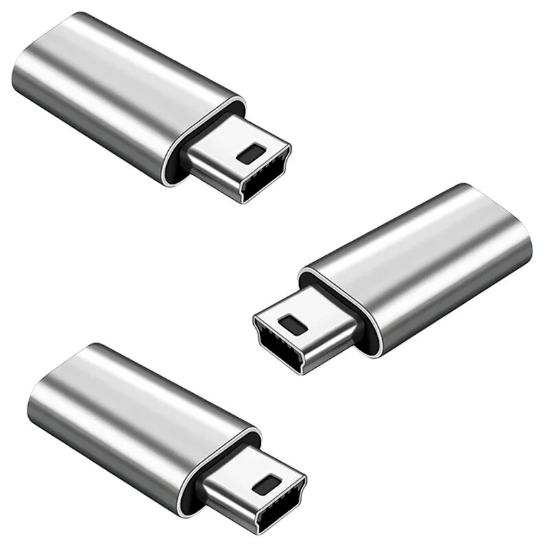 Переходник USB Type-C на Mini-USB, Silver, 3шт