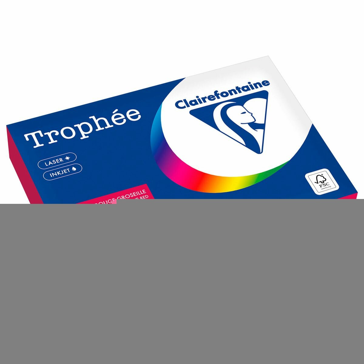 Бумага цветная А4 Clairefontaine, интенсив красный, 80 г/кв. м, 500 листов (1782PC)