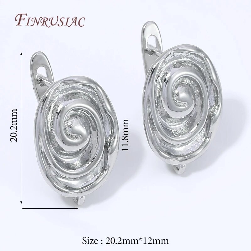 Крючки для сережек FINRUSIAC позолоченные 18K 3 pairs, Rhodium Plated