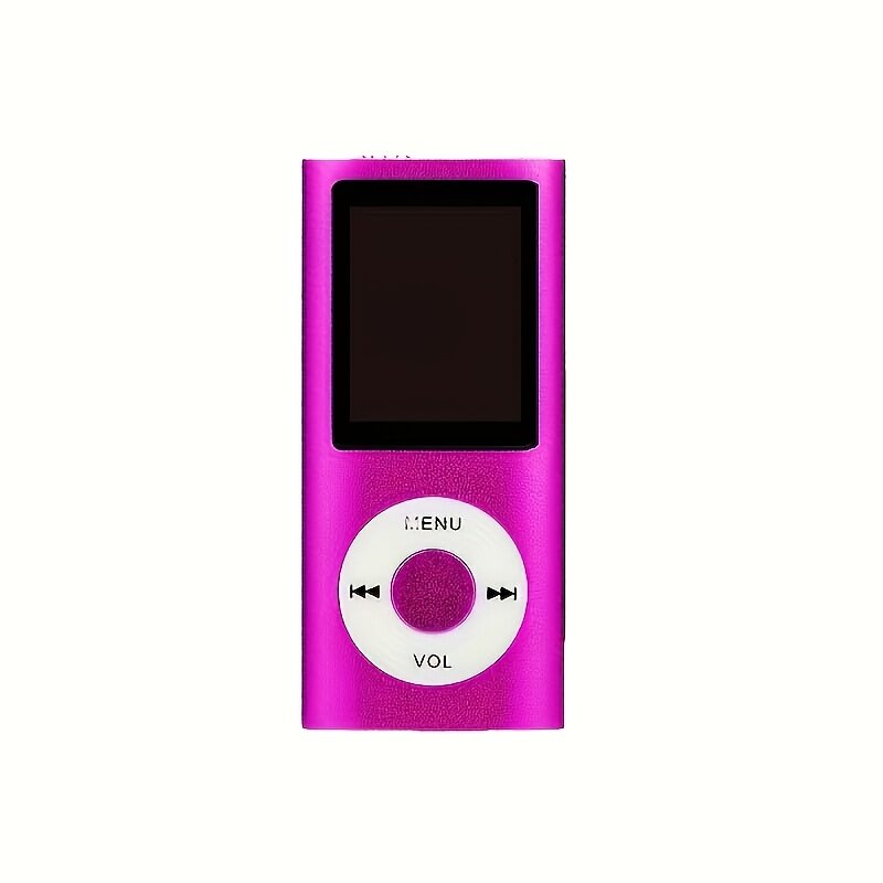 MP3-плеер с проводными наушниками и регулировкой громкости, розовый цвет, без карты памяти