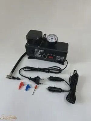 Компрессор автомобильный насос электрический 220в и 12v 35л/ч черный