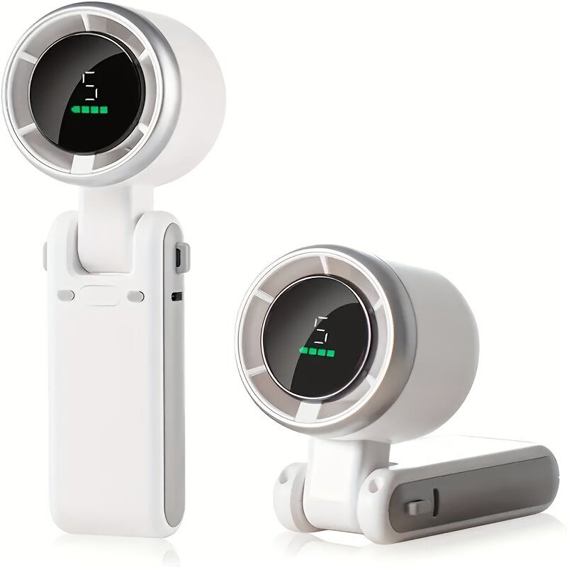 Портативный мини-турбовентилятор, USB-зарядка, 5 режимов, складной 3 в 1, белый