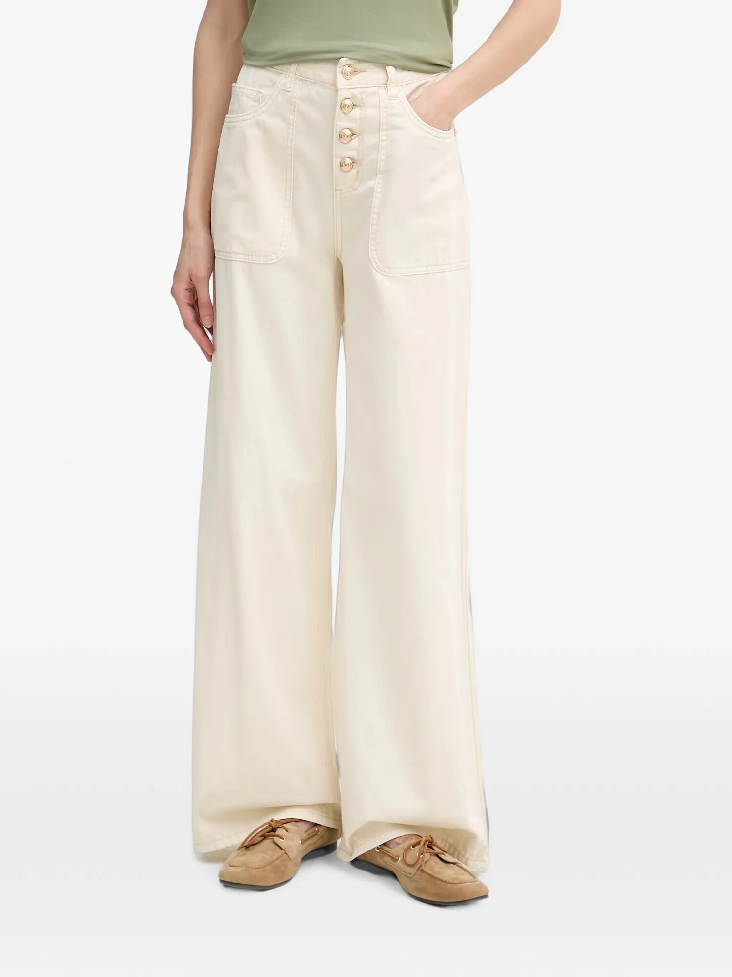 Джинсы GAUDI Button-fastening wide-leg jeans