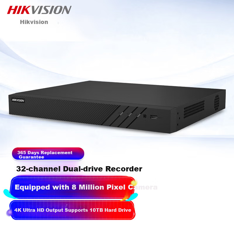 HIKVISION 32-канальный NVR с двойным отсеком для дисков 4K HD, H.265 декодирование, поддержка HDD до 8TB, модель
