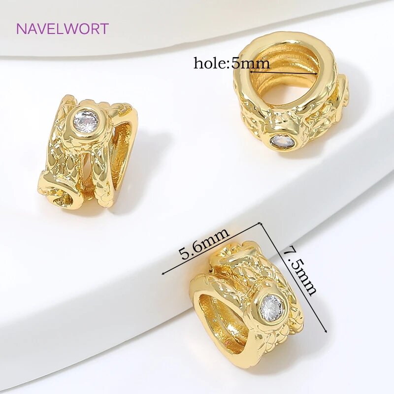 Разделители для бусин NAVELWORT позолоченные 18-каратным золотом 8 Pieces, 18K Gold Plated