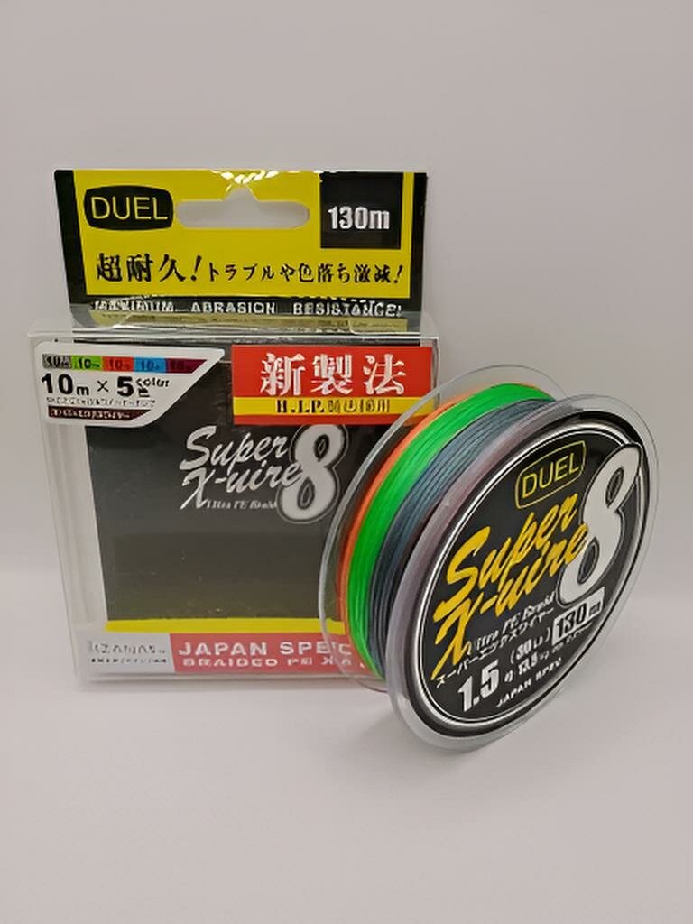 Плетеный шнур DUEL Super X-wire 8, 130м, 1.5 (0.21мм), 8 жил
