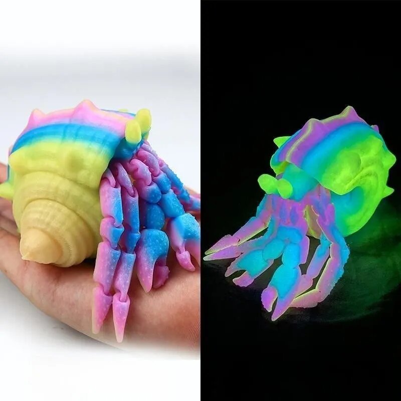 Рак-отшельник, 3D-модель, шарнирная фигурка со съемной раковиной, креативная игрушка, рождественские подарки