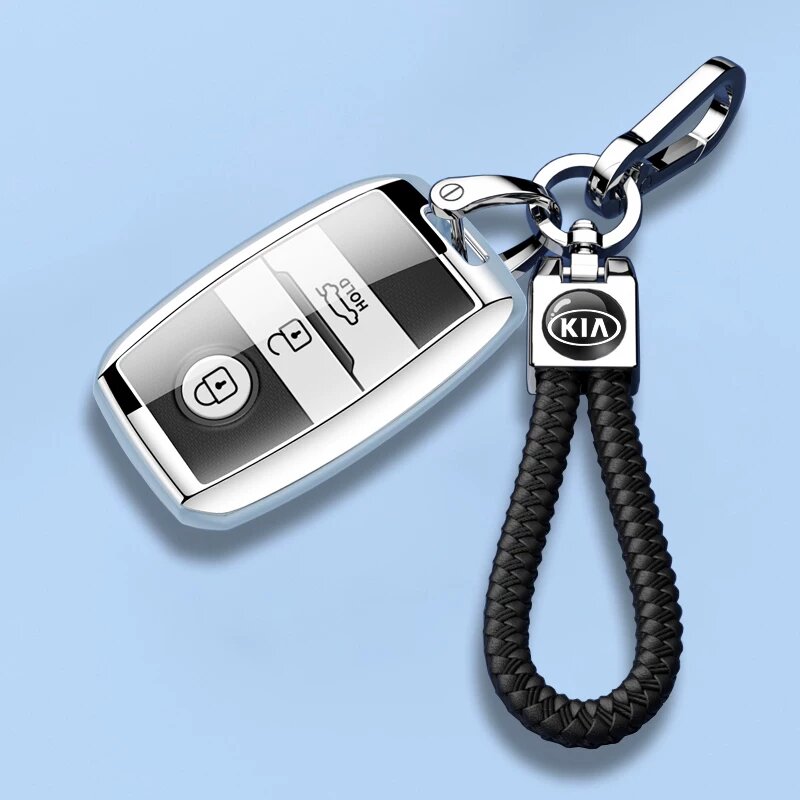 Крышка для ключа Kia KX5 с плетеным крючком - Серебристый для моделей 2016-2019