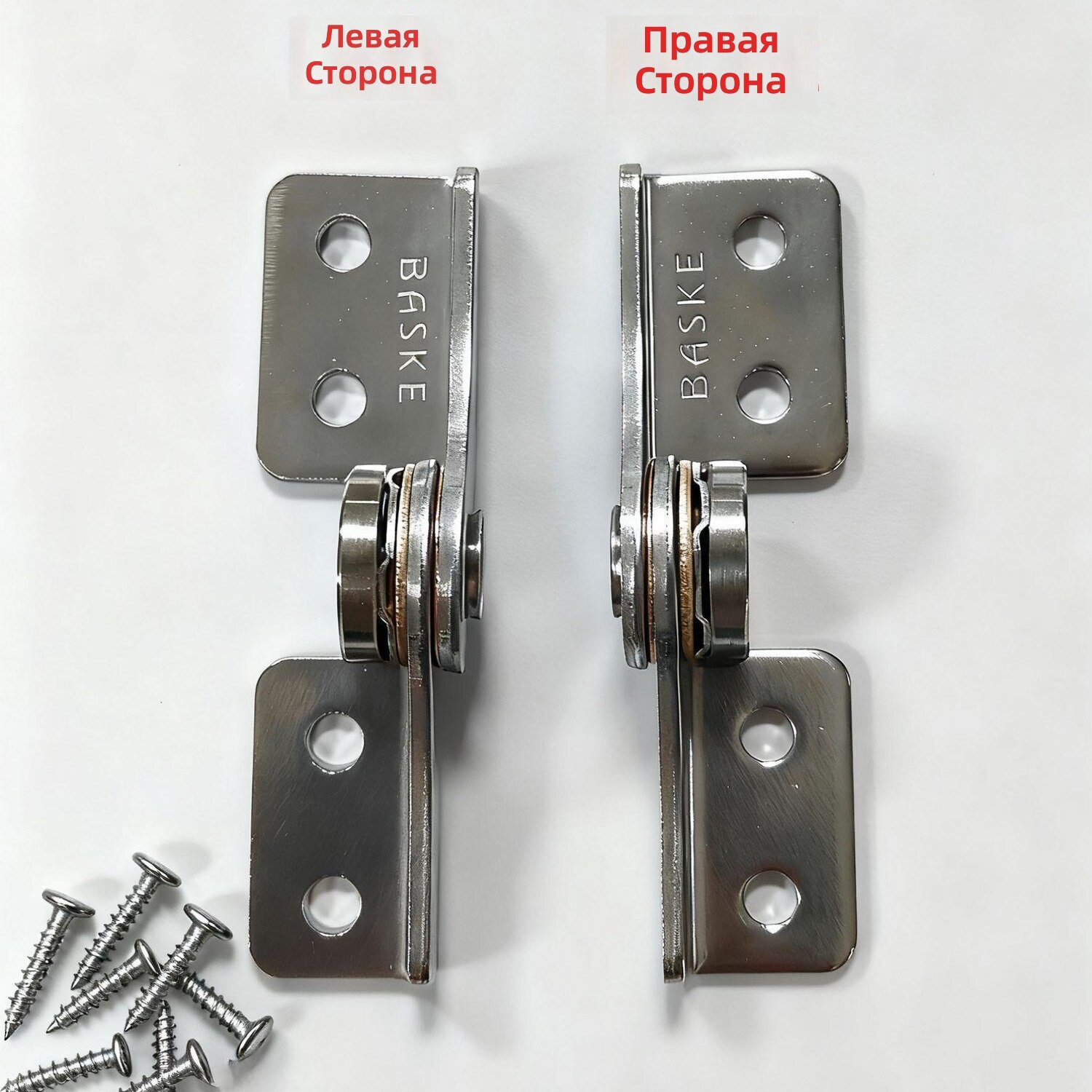Петля с металлическим амортизатором, фиксация в любом положении, крутящий момент 1.0 Н·м, поворот 180°, пара (левая и правая), современный дизайн, для мебели