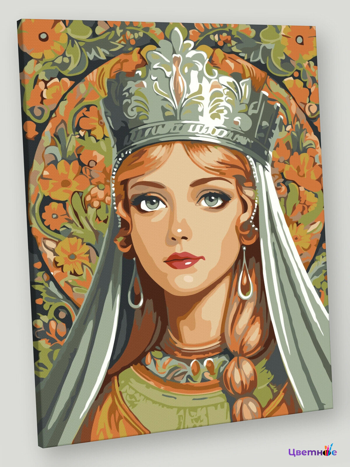 Картина по номерам на холсте с подрамником 40x50 "Русская красавица царица"