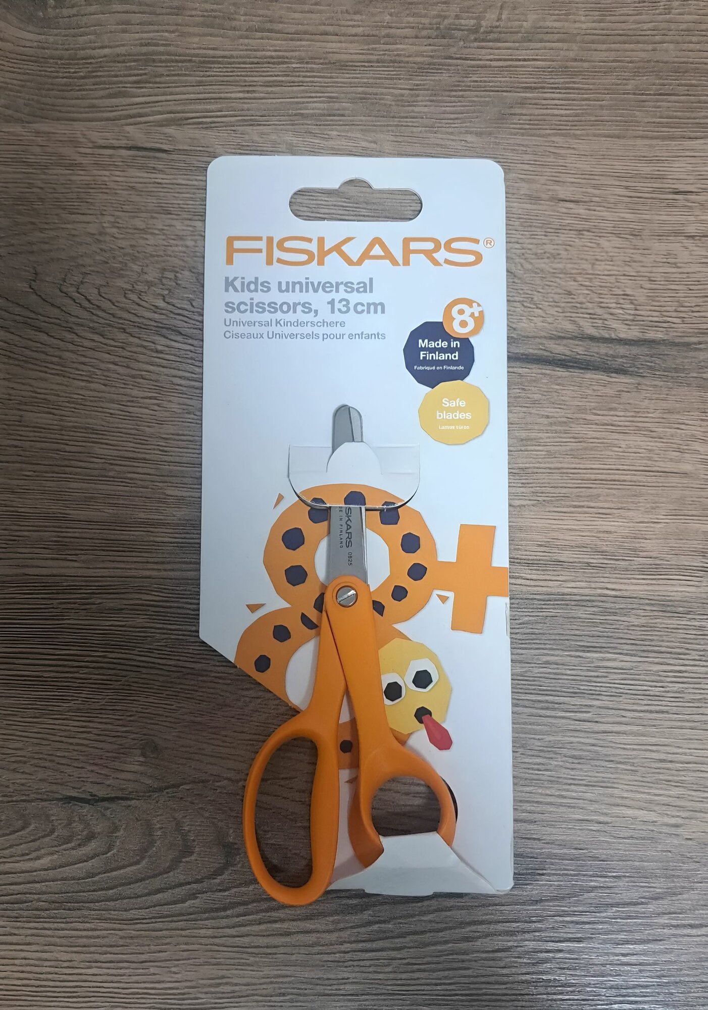 Детские ножницы Fiskars Kids 1005166, для правшей, металл/пластик, 13 см, оранжевые