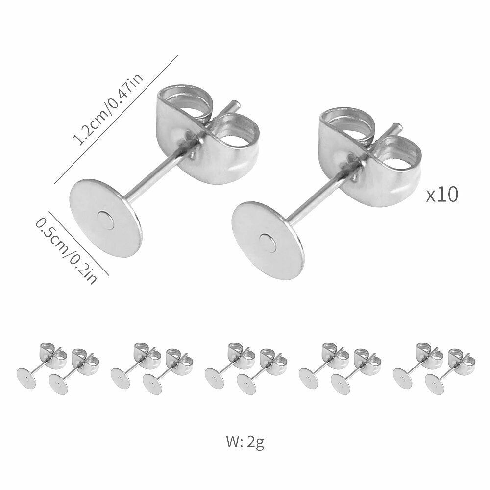 Набор миниатюрных форм для эпоксидной смолы Flower Invitation 10pcs silver studs