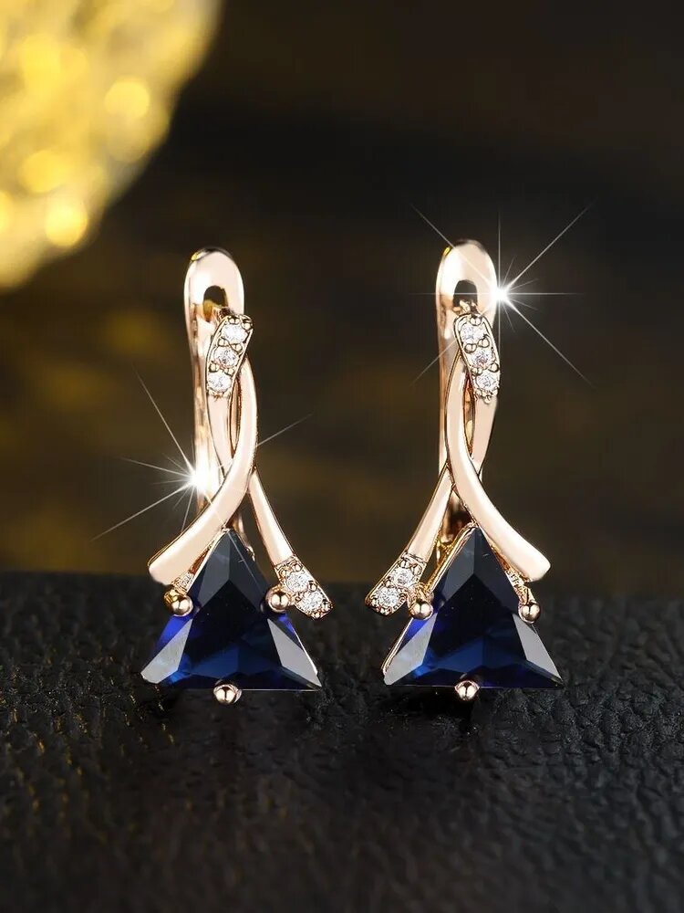 Серьги каффы, фианит