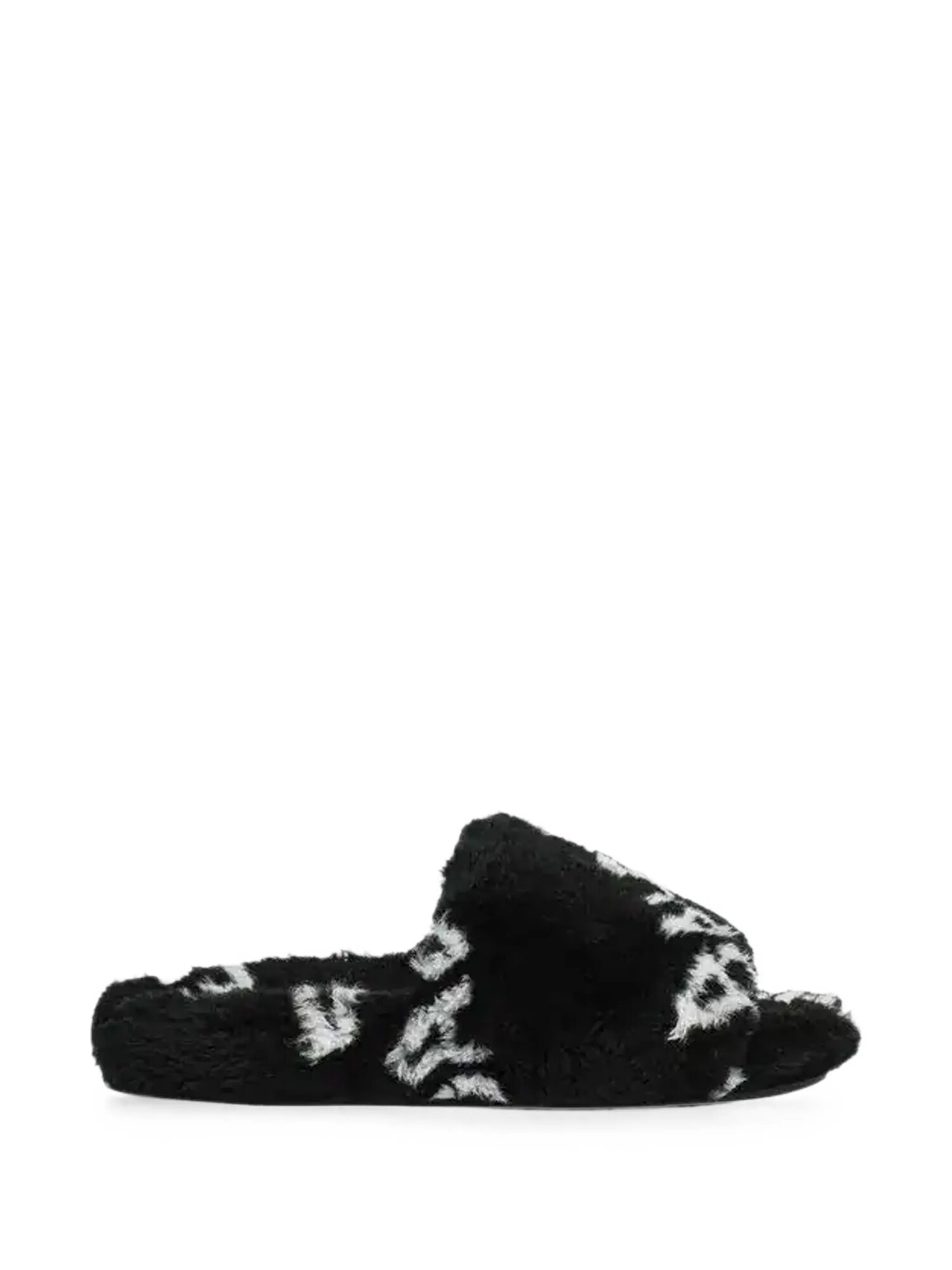 Шлёпанцы Logo-print faux-fur slides