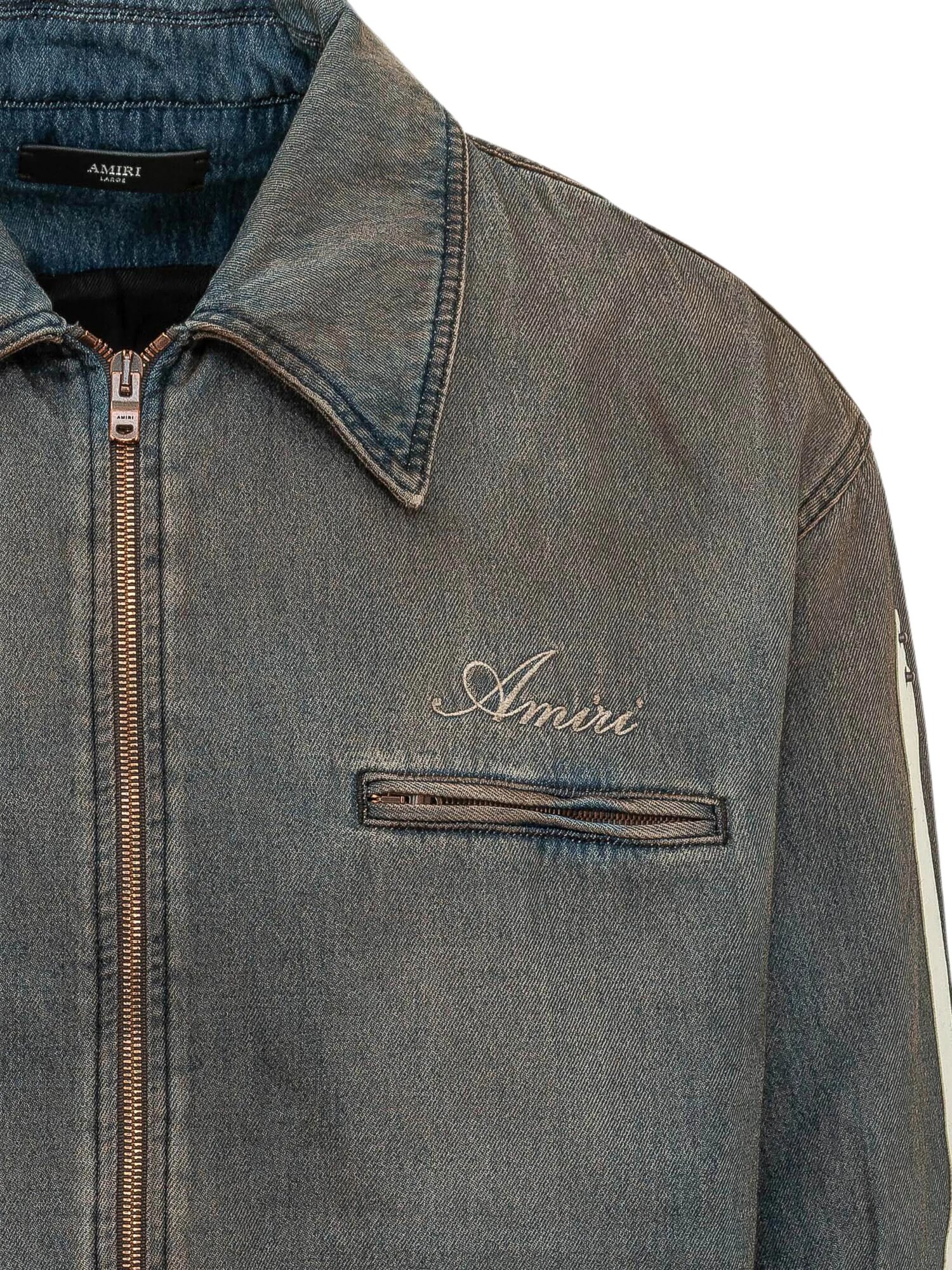 Куртка AMIRI Bones leather-patch denim jacket, размер 48 — фото 1