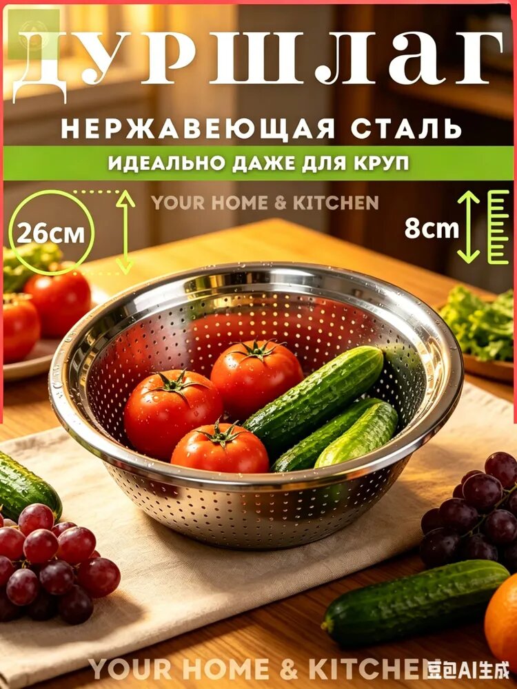 Дуршлаг, диаметр 26 см, 4 л, 1 предм.
