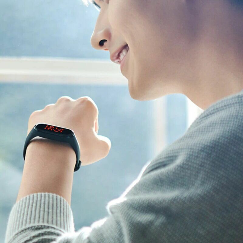 Фитнес-браслет термометр ZDK band 10 Black с датчиком температуры (Водостойкий)