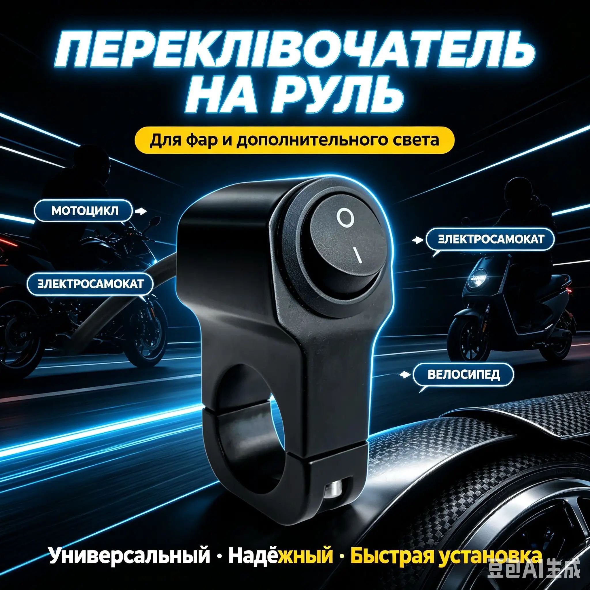 Эксклюзивный коммутатор, фара и общий прожектор для модификации мотоцикла, комплект 1шт