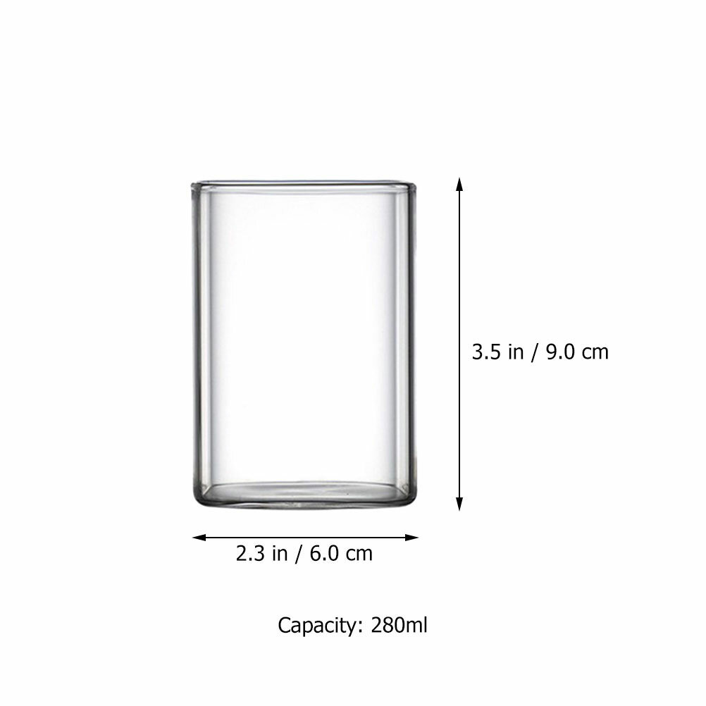 Прозрачный Стеклянный Стакан Для Молока И Напитков 2 Штуки 9.00X6.00X6.00Cm
